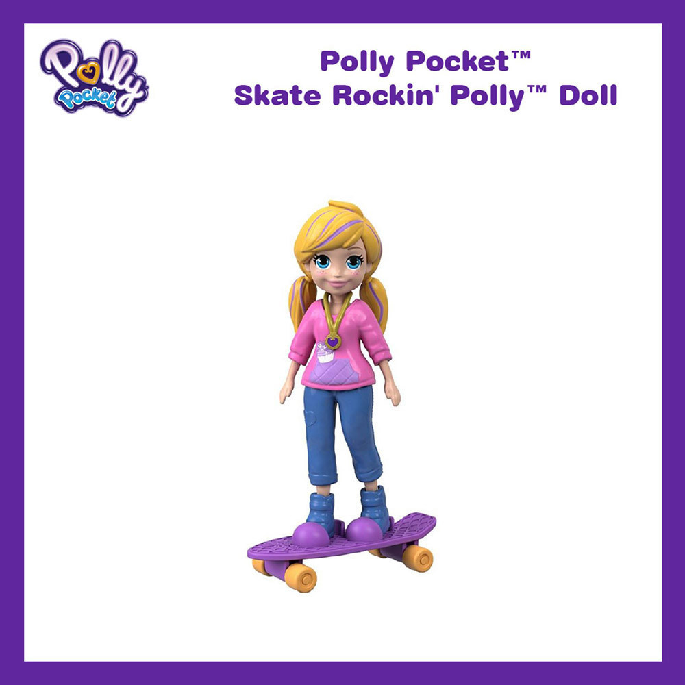 Polly Pocket Skate Rockin' Polly Doll ตุ๊กตาพอลลี่ พ็อกเก็ต สเก็ต ร็อค ...