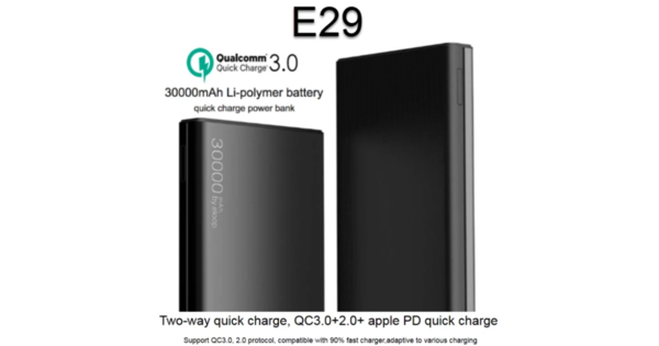 Eloop Powerbank รุ่น E29 30000 mAh สีดำ / Black แถมซอง สายชาร์จ สินค้า ...